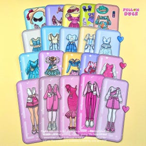 Printable 4 Paper Dolls Dress up Kit , 20 Outfits , Paper Crafts DIY ...