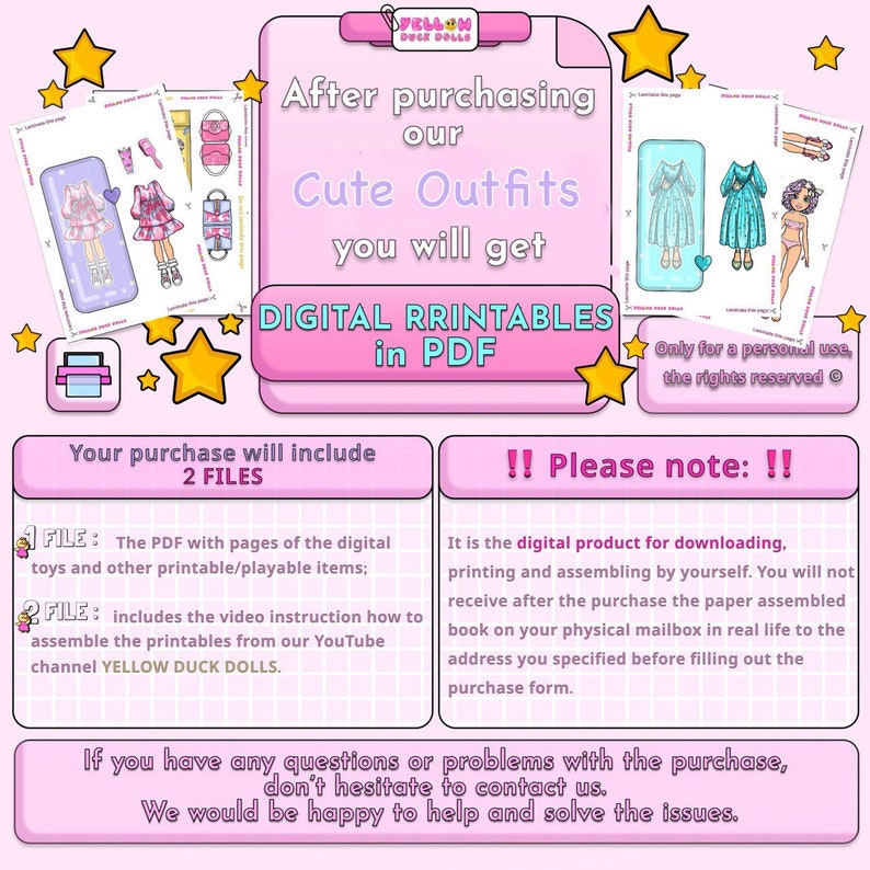 Printable Paper Dolls Dress up Kit, DIY, Activities for Kids, Instant ...