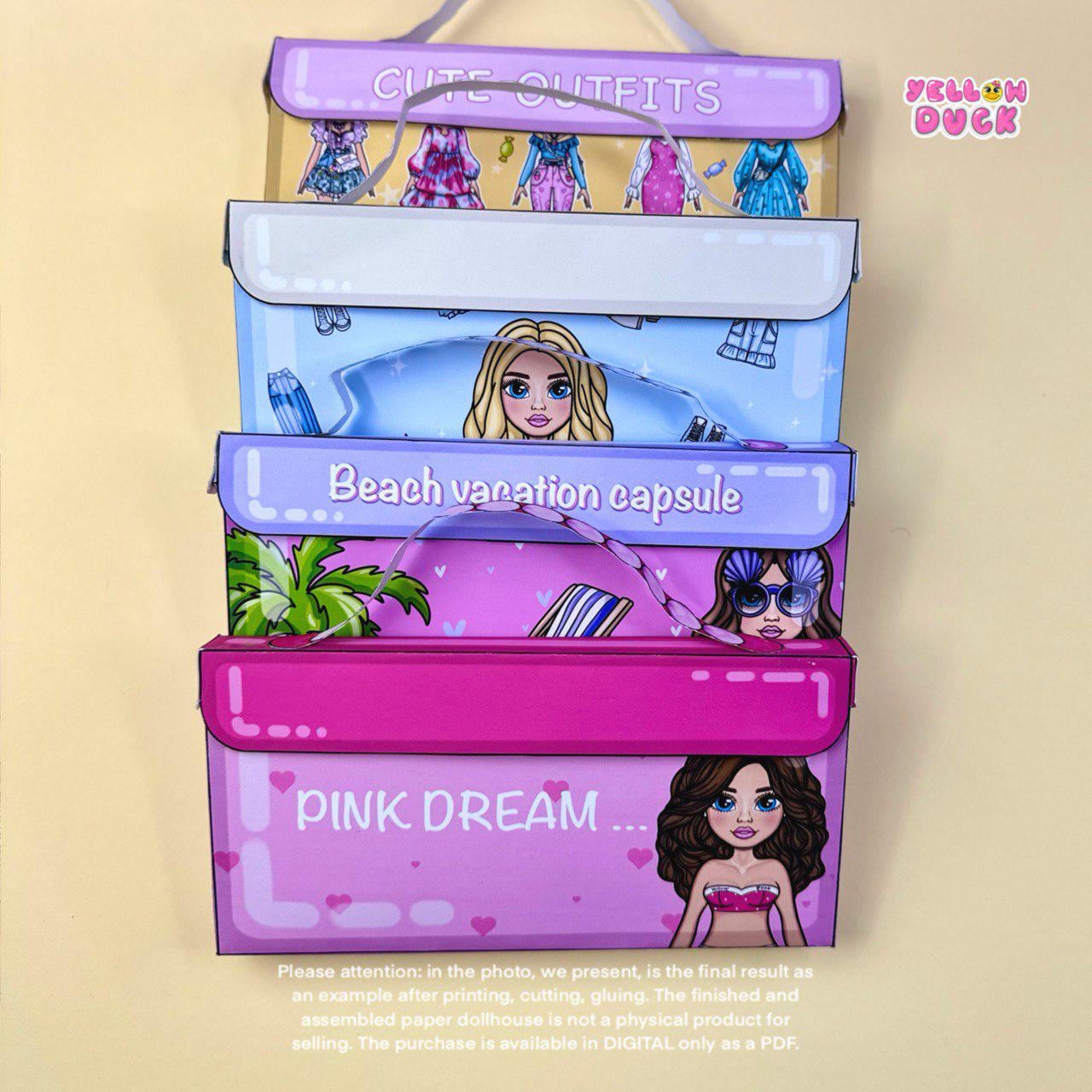 Printable 4 Paper Dolls Dress up Kit , 20 Outfits , Paper Crafts DIY ...