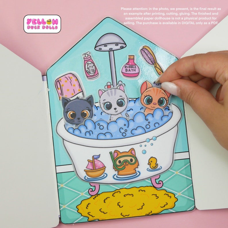 Printable Paper Cat House & Dolls: DIY Kids Activity (digital Download ...