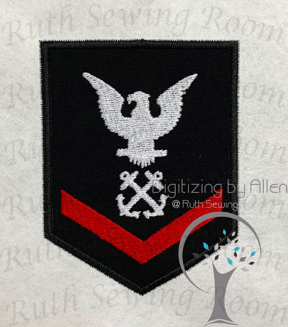 Navy Petty Officer Third Class Rank Applique Embroidery Design | Etsy