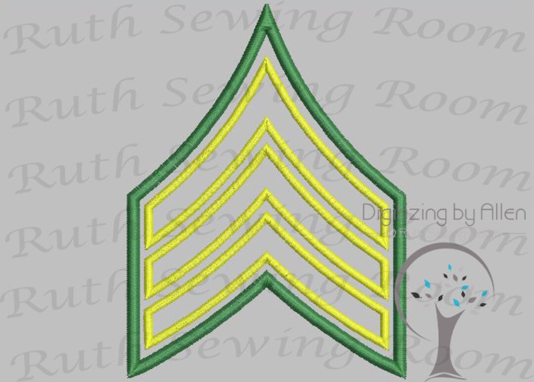 Buck Sergeant E5 Rank With no Emboridery Fill - Etsy