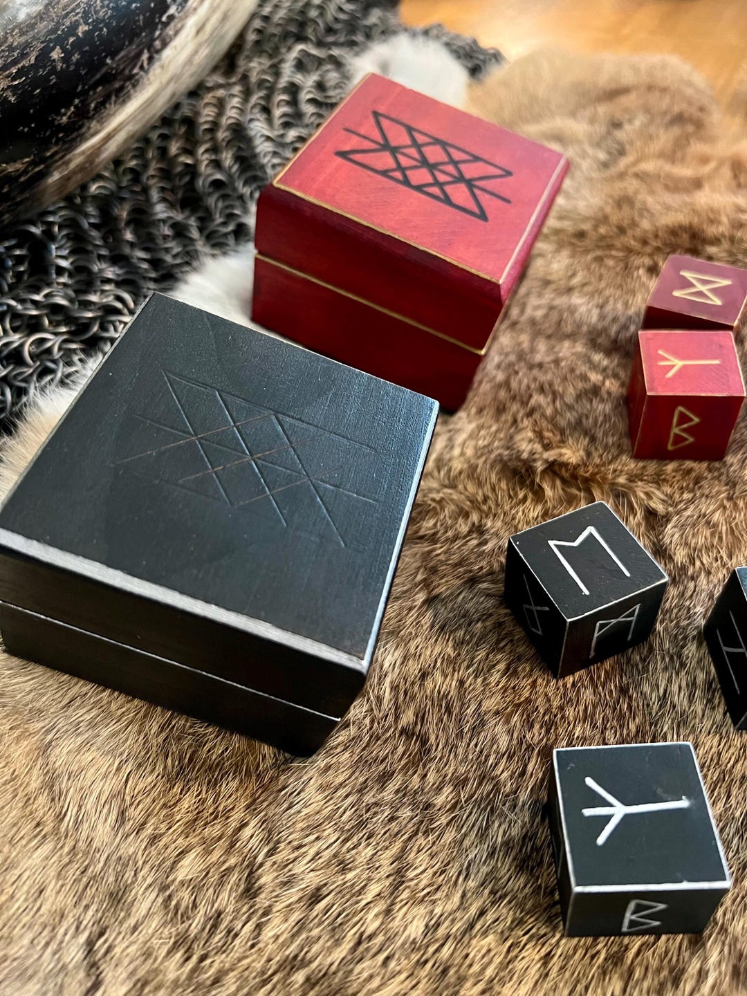 Handmade Runic Dice Box Set | Elder Futhark Runes - Etsy