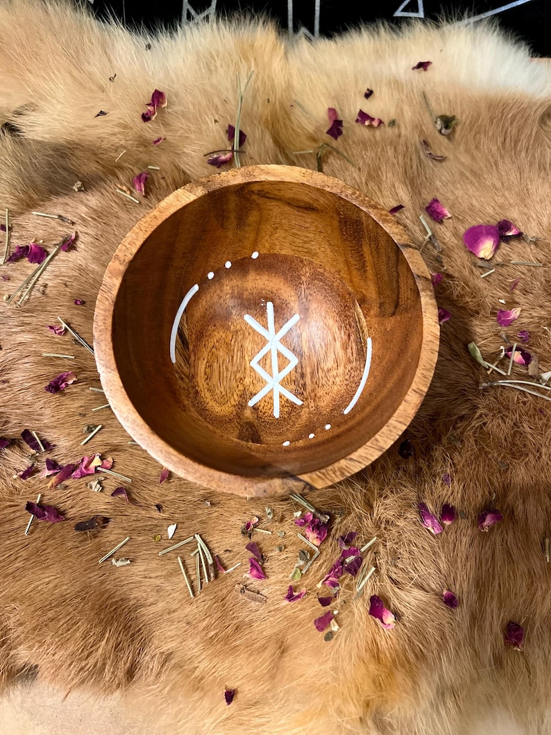 Wooden Altar Bowl | Pagan Offering Decor - Etsy