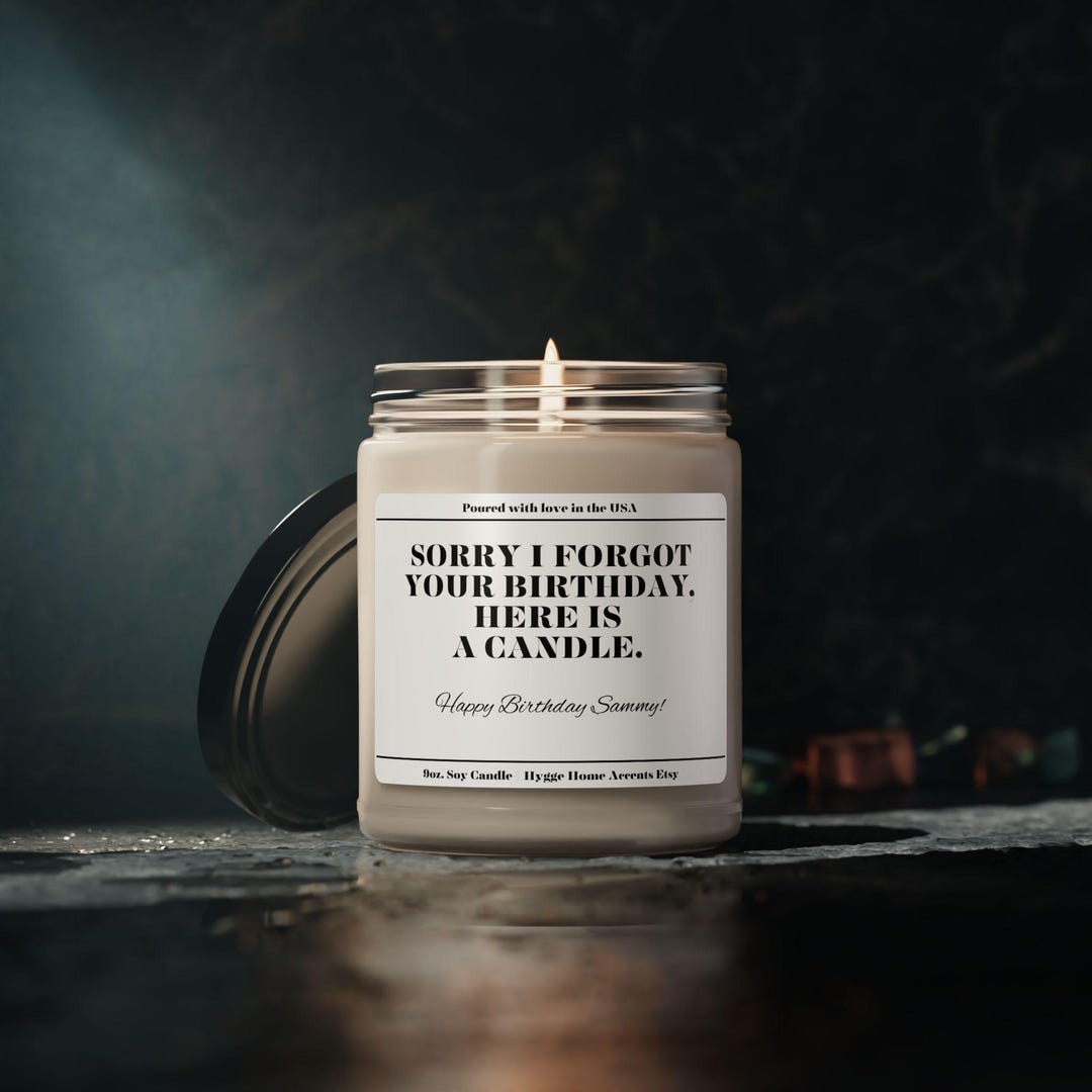 Belated Birthday Gift, Birthday Gift, Apology Gift, Personalized Candle ...