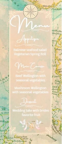 Travel Theme Wedding Menu - Editable and Printable (digital Download ...