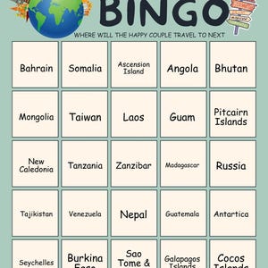 BINGO - Travel Theme - Etsy