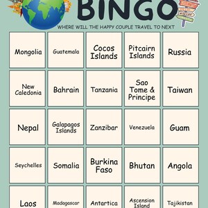 BINGO - Travel Theme - Etsy