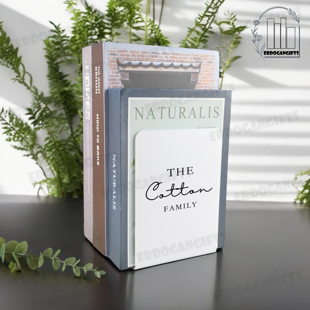 Personalized Name Bookends, Custom Engraved Bookend Gifts, Minimalist ...