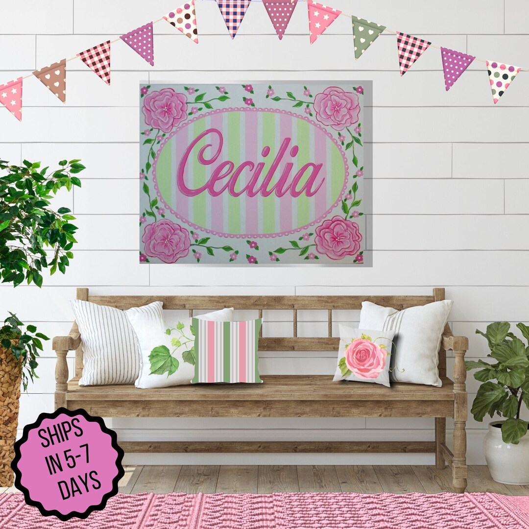 Custom Painted Baby Name Sign, Baby Girl Boho Nursery Decor, Gallery ...
