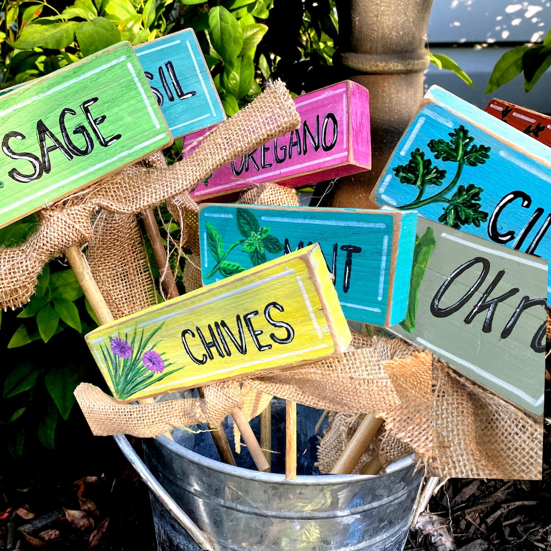 Garden Stakes, Vegetable Flower Herb Plant Labels, Custom Wood Markers ...