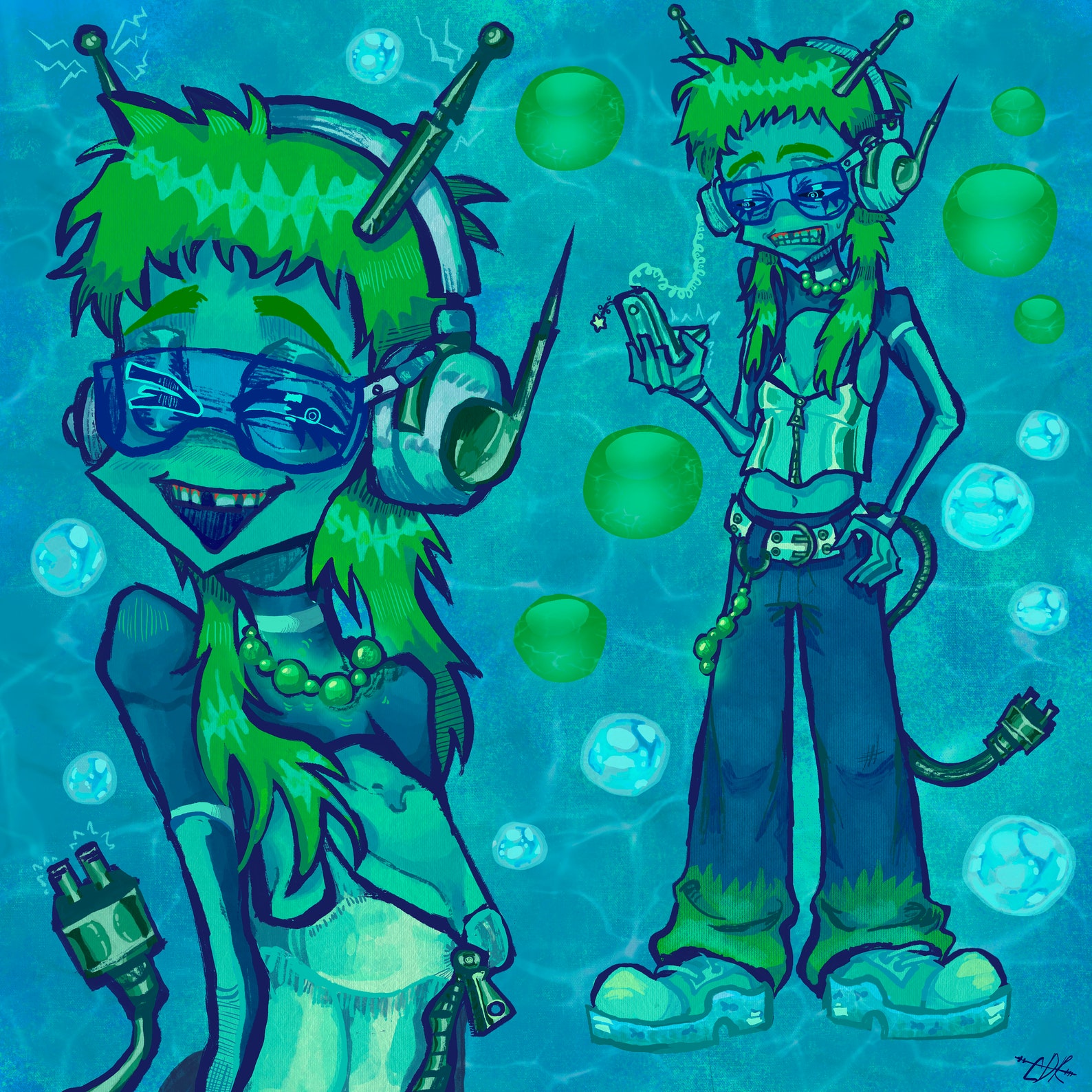 Futuristic 2000s Frutiger Aero Character Digital Print - Etsy