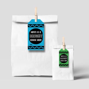 Back to School Tag Printable First Day of School Crayon Gift Tag ...