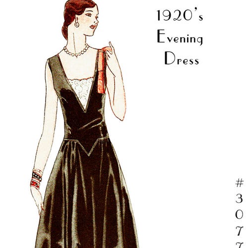 Vintage Sewing Pattern Ladies' 1920s Dress With Ruffles & | Etsy