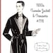 Mens Sewing Pattern 6078 | Tuxedo Dinner Suit Jacket With Shawl Collar ...