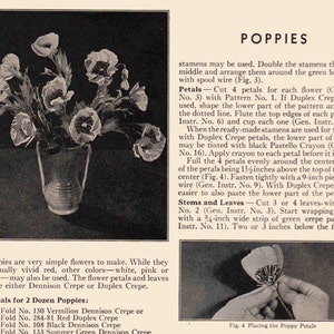 Vintage Craft Book How to Make Crepe Paper Flowers E-book How-to With ...