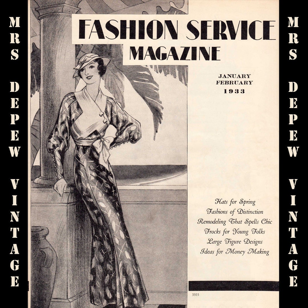 Vintage Sewing Magazine January- February 1933 Fashion Service ...