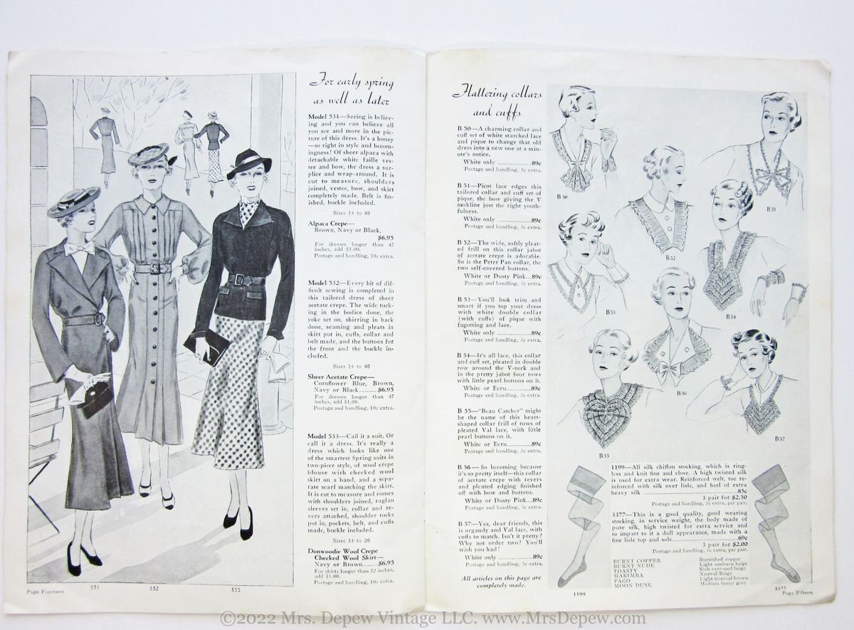 Vintage Berth Robert Spring 1936 Mail Order Catalog for Semi-made ...