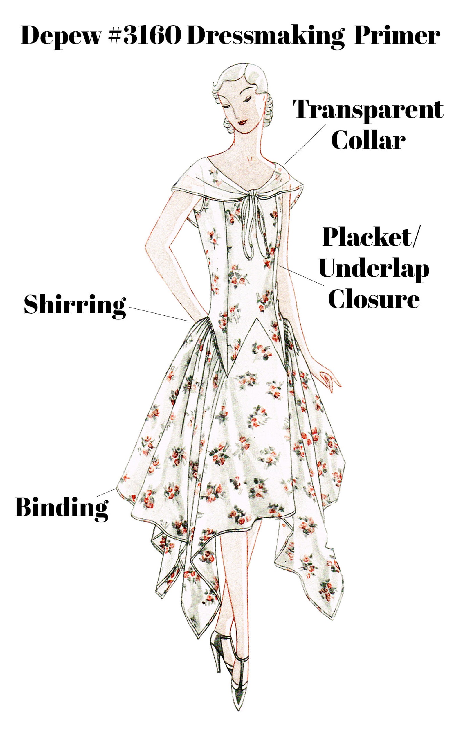 Vintage Sewing Pattern Ladies' 1920s Robe De Style Brisac Couture Dress ...