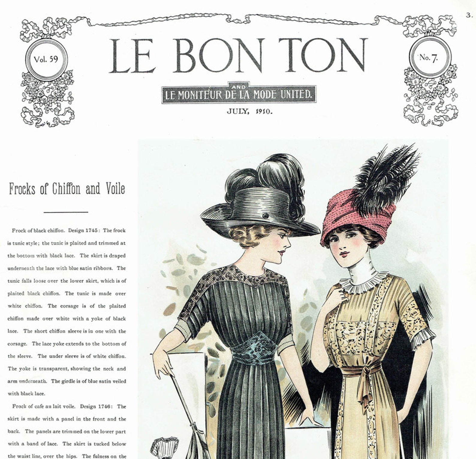 1910s Le Bon Ton Ladies' Sewing Pattern Catalog and Fashion Magazine ...