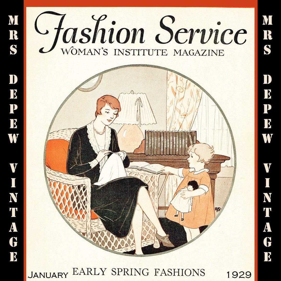 Vintage Sewing Magazine January 1929 Fashion Service Dressmaking Sewing ...