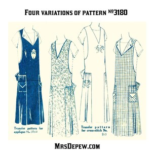 Vintage Sewing Pattern 1920s Ladies' Apron 3180 Multisize - Etsy