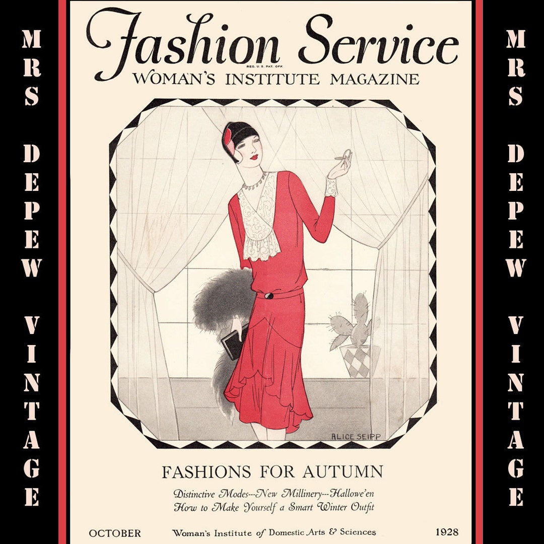Vintage Sewing Magazine October 1928 Fashion Service Dressmaking Sewing ...