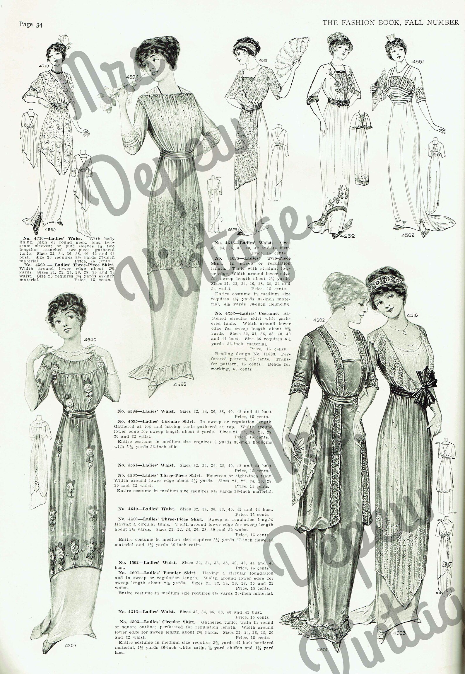 Vintage Large Pattern Catalog Pictorial Review Fashion Book From 1912 ...