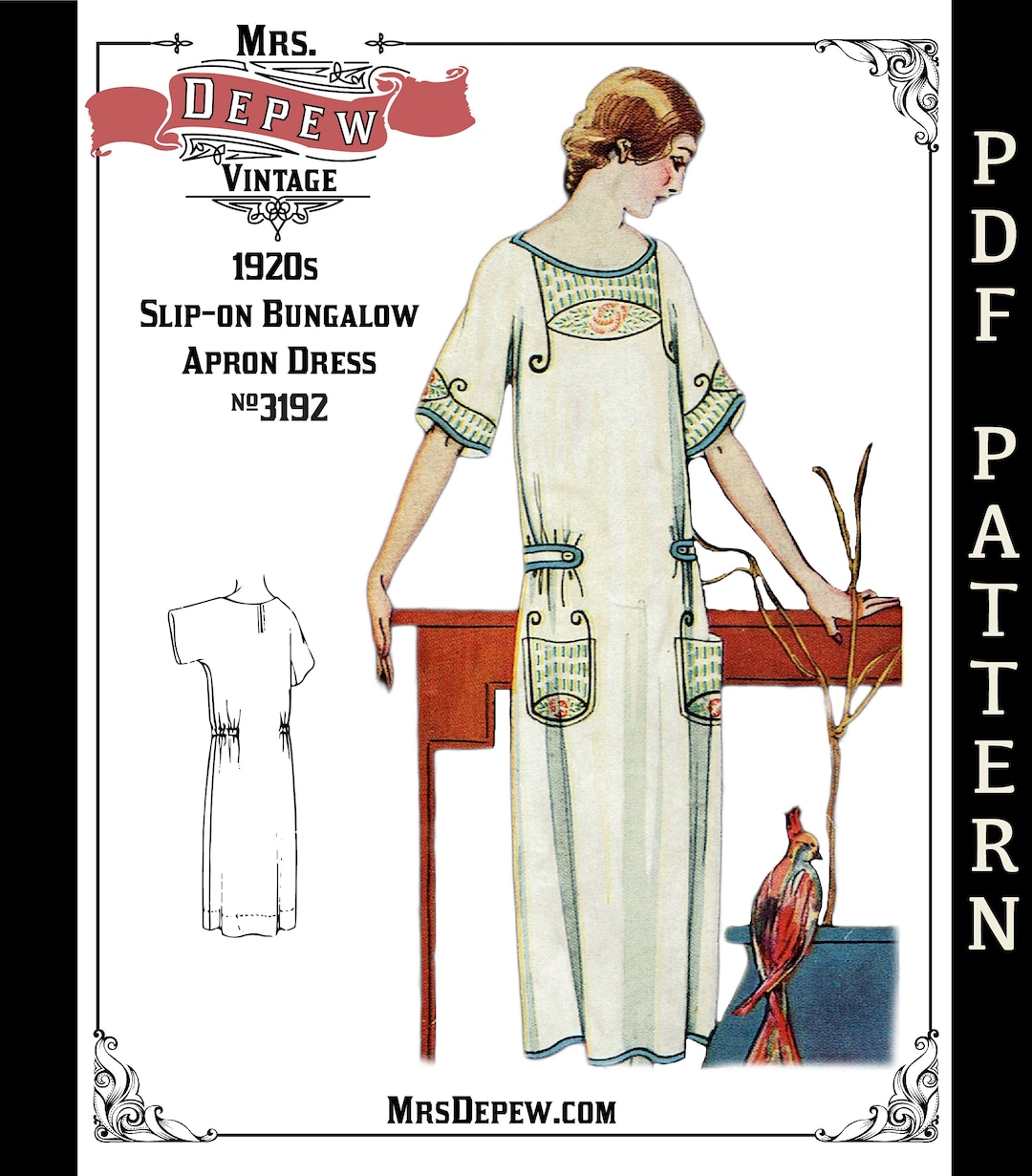 1923 Multisize Vintage Sewing Pattern Ladies' 1920s Hooverette House ...