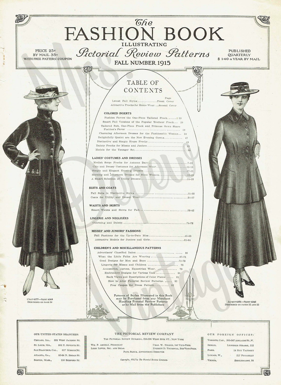 Vintage Large Pattern Catalog Pictorial Review Fashion Book | Etsy