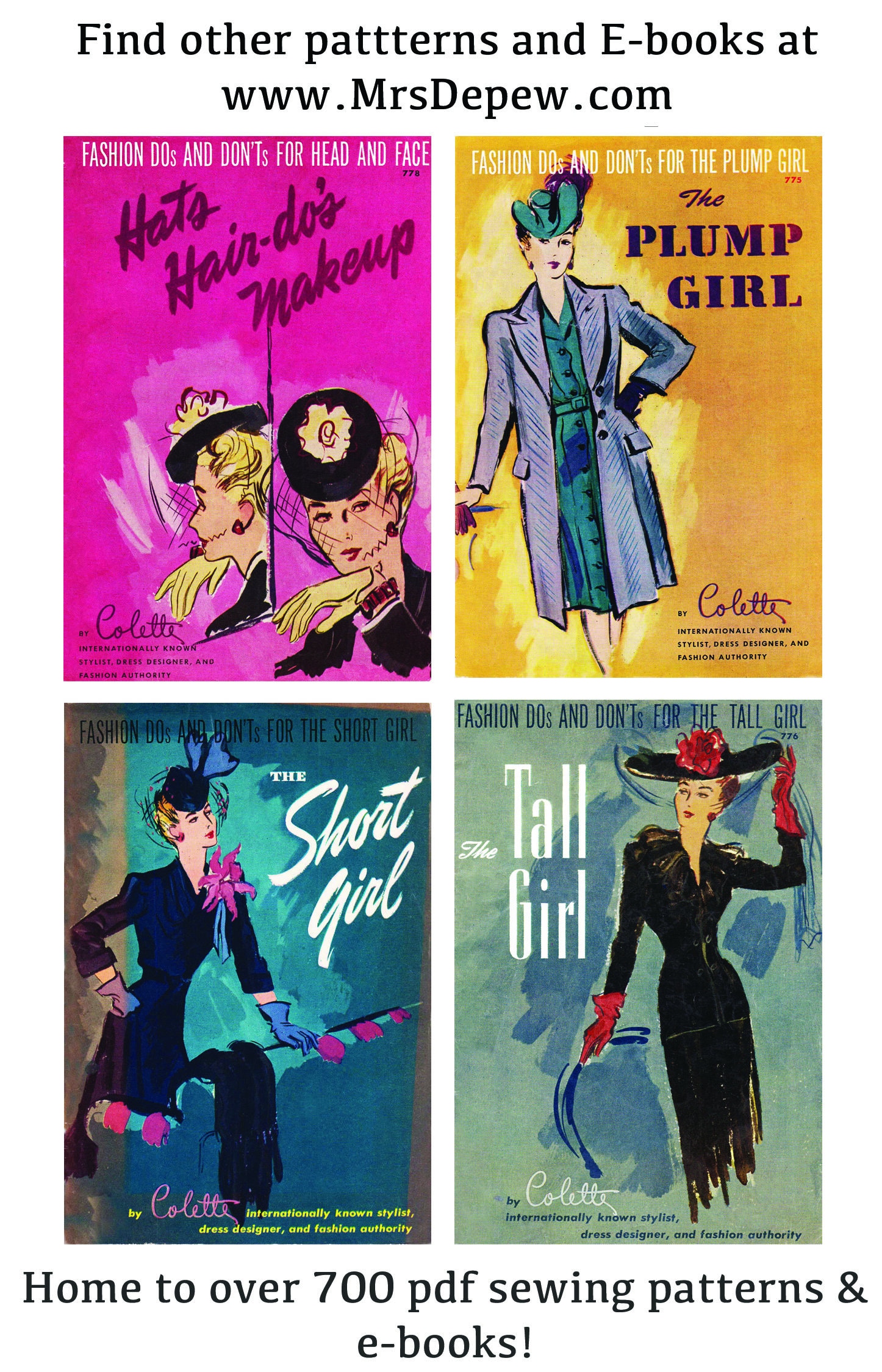 1940s Shoulder Pad Vintage Sewing Pattern Collection and Lesson E-book ...