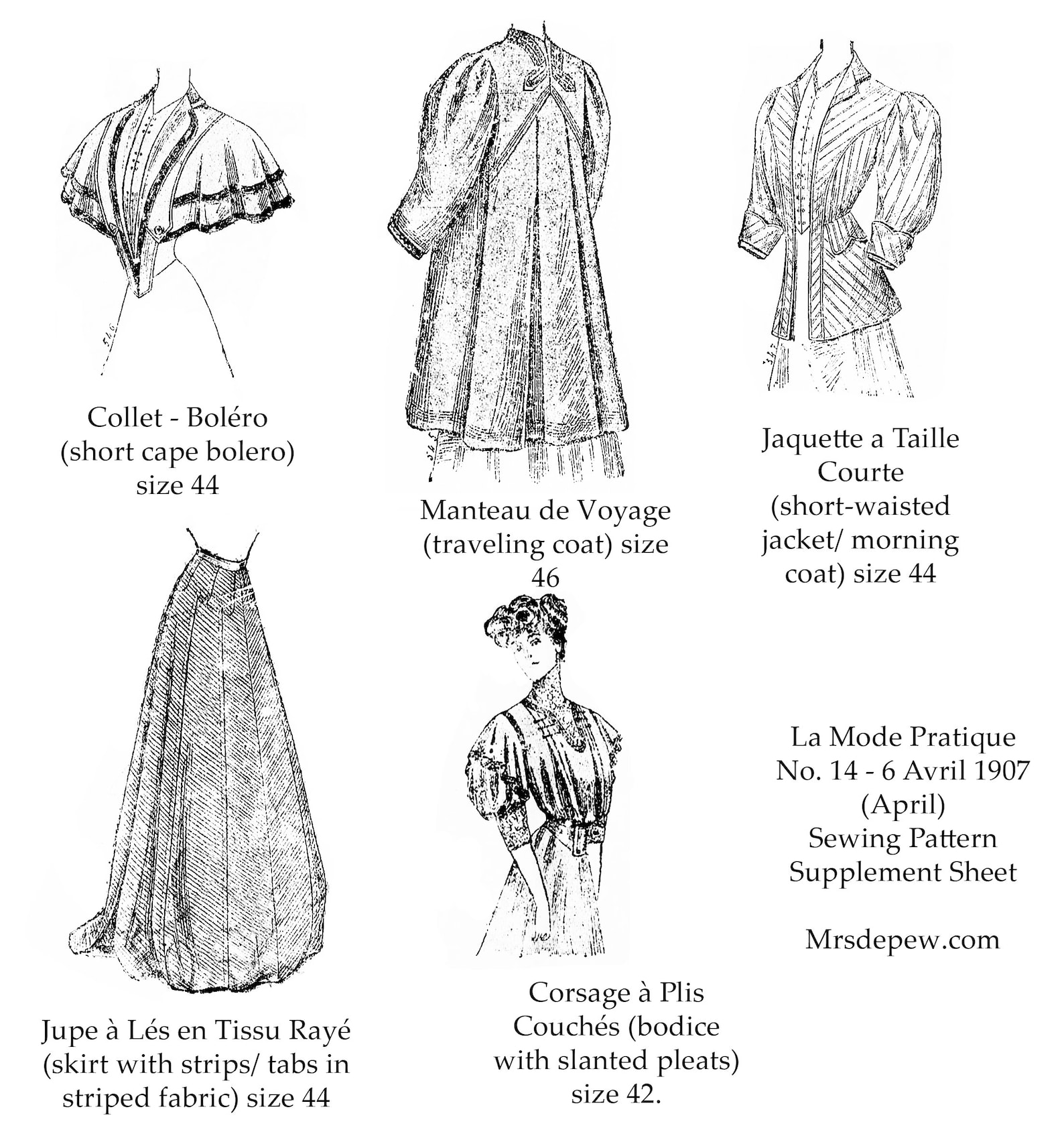 Sewing Pattern Supplement Sheet La Mode Pratique French Ladies | Etsy