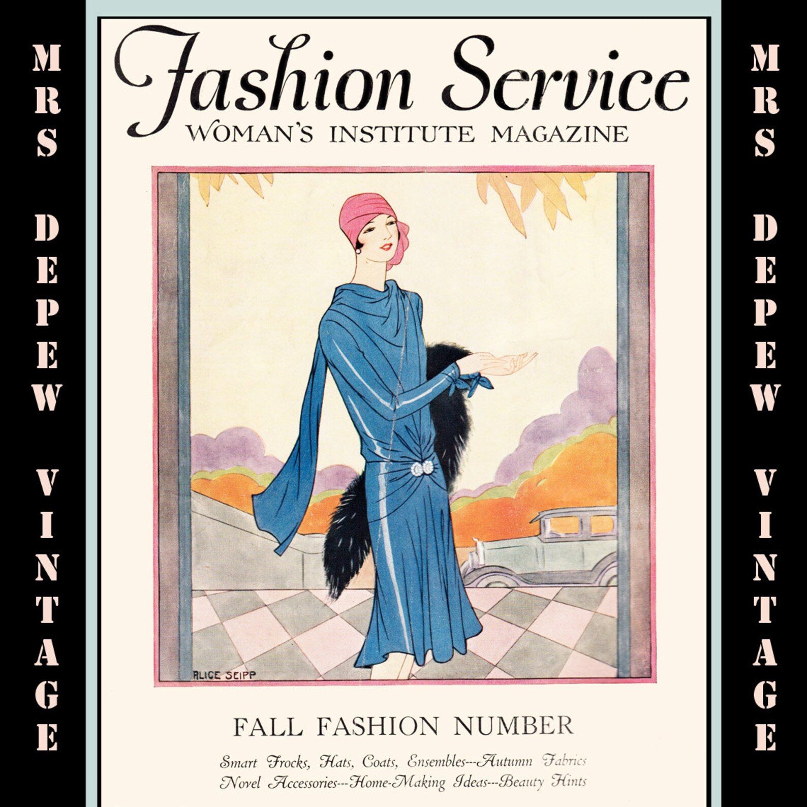 Vintage Sewing Magazine September, 1928 Fashion Service Dressmaking ...