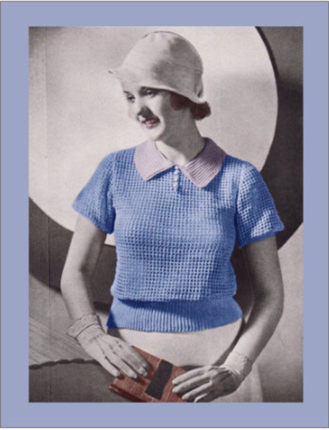Vintage Crochet Pattern Ladies Filet Blouse PDF Digital Copy Size 16 ...