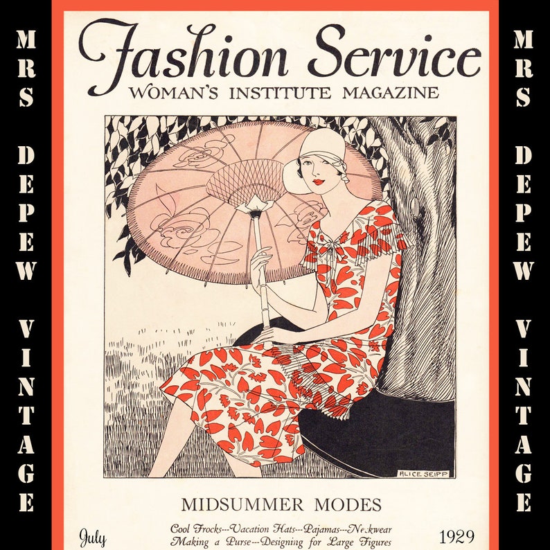 Vintage Sewing Magazine July 1929 Fashion Service Dressmaking Sewing ...