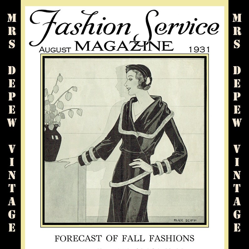1930s Vintage Sewing Magazine August 1931 Fashion Service | Etsy