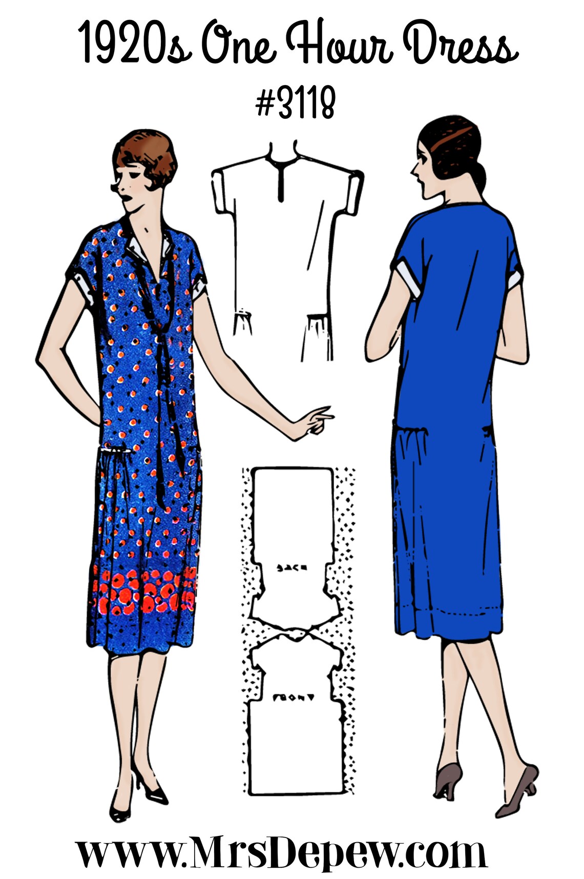 Vintage Sewing Pattern 1920s Multisize One Hour Dress | Etsy