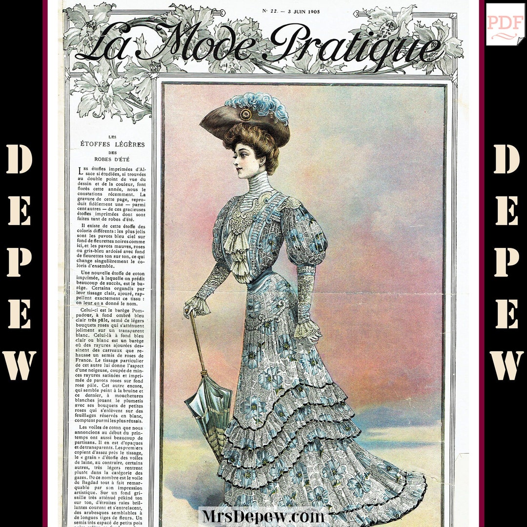 Antique French Magazine La Mode Pratique No. 22 3 Juin 1905 Featuring ...