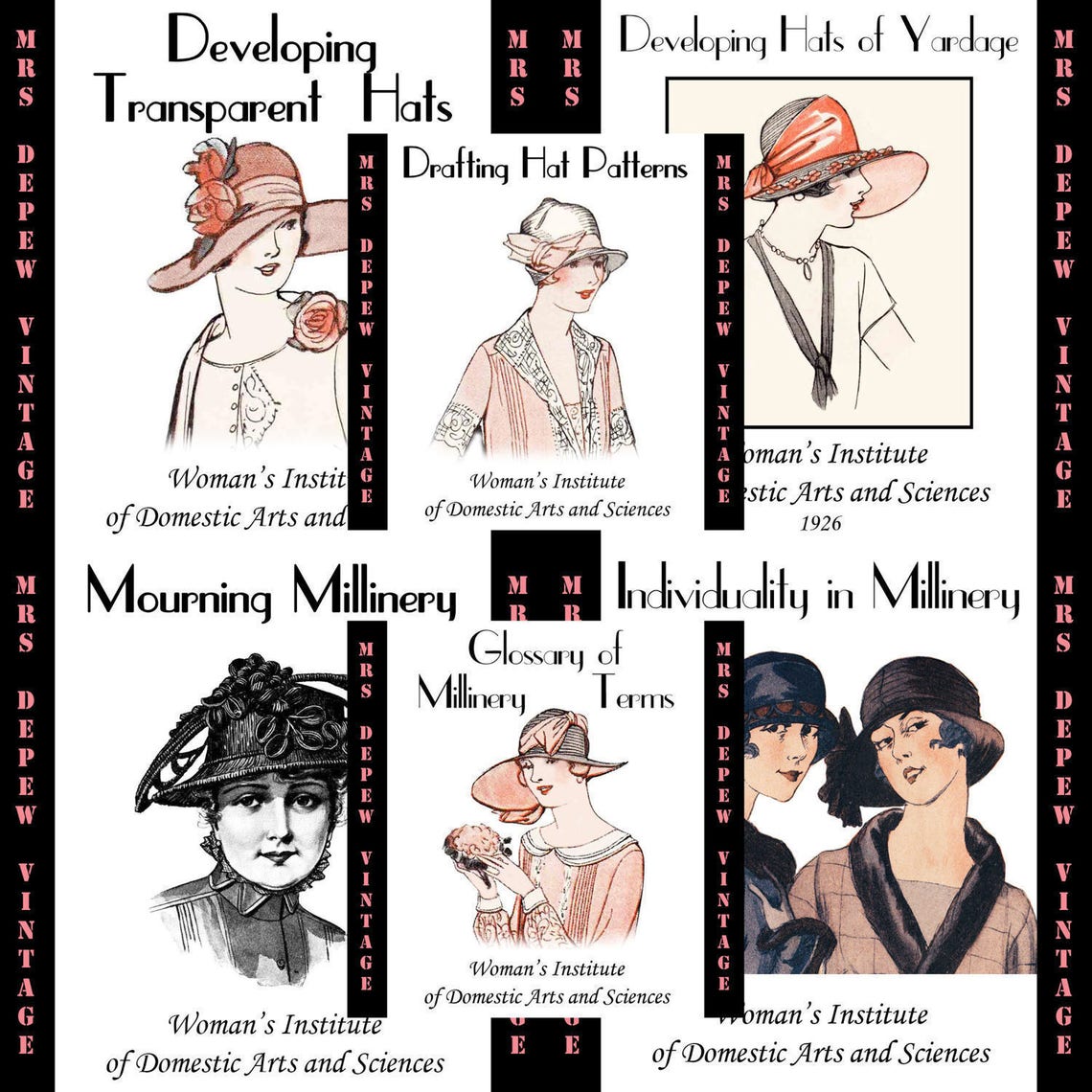 Vintage Woman's Institute Hat-making Book 1920's Millinery Facings ...
