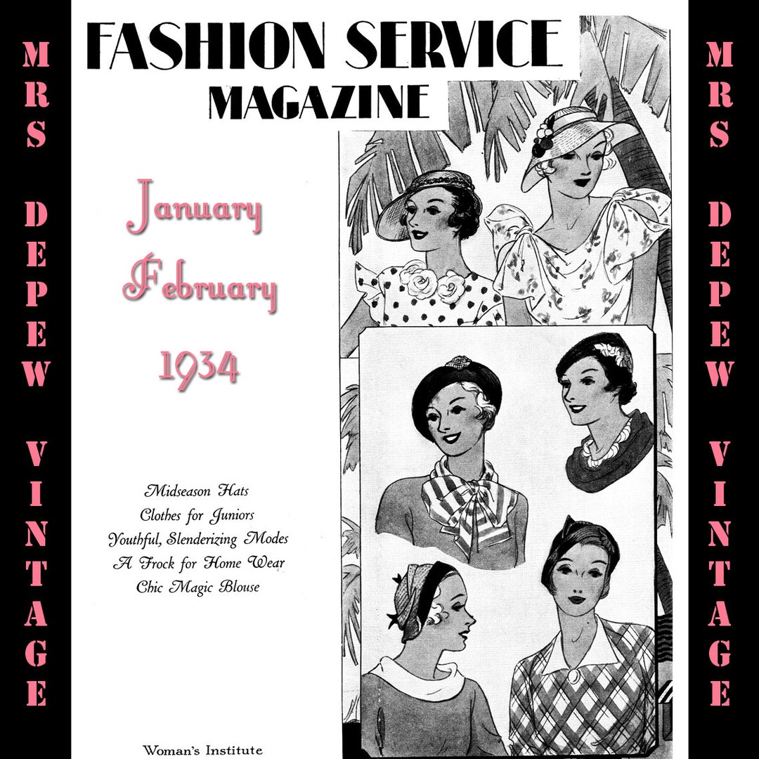 Vintage Sewing Magazine Jan- Feb. 1934 Fashion Service Dressmaking ...