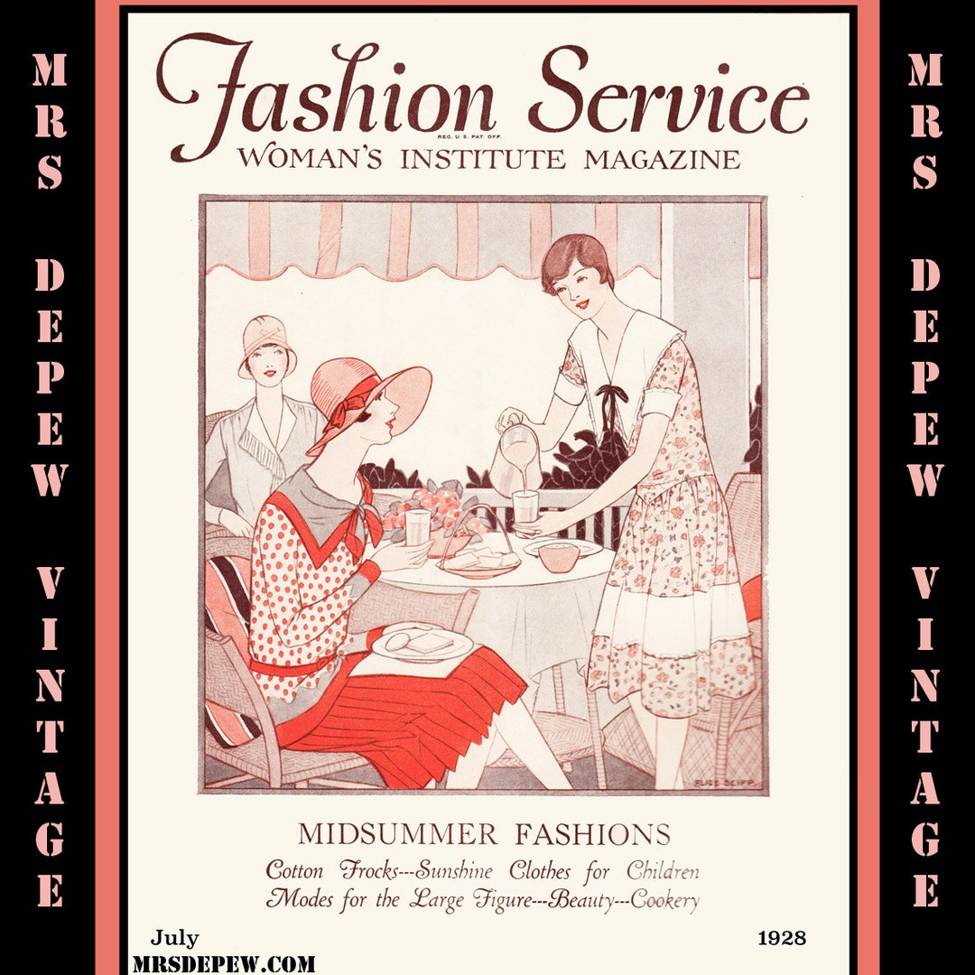 Vintage Sewing Magazine July 1928 Fashion Service Dressmaking Sewing ...