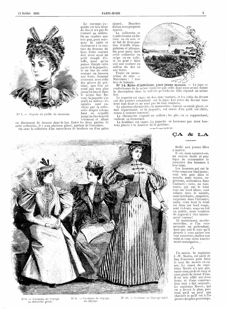 1890s Antique French Magazine Paris Mode July 1895 Fashion and | Etsy