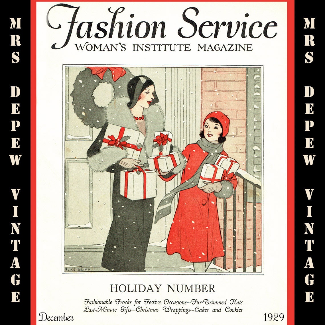 Vintage Sewing Magazine December, 1929 Fashion Service Dressmaking ...