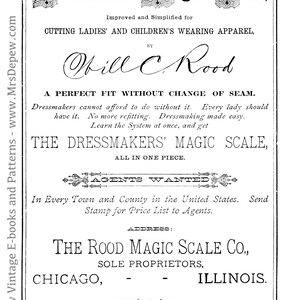 Antique 1800s Rood Dress Makers' Magic Scale Tailor System Sewing ...