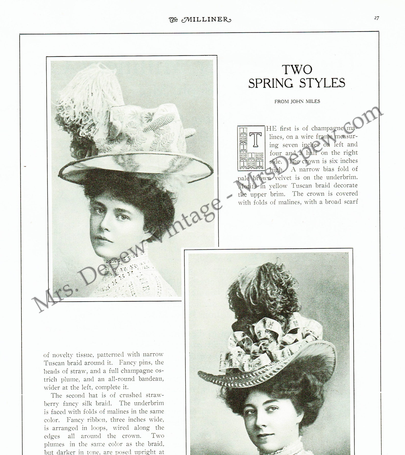 Extremely Rare the Milliner March 1908 Millinery Trade Magazine With ...