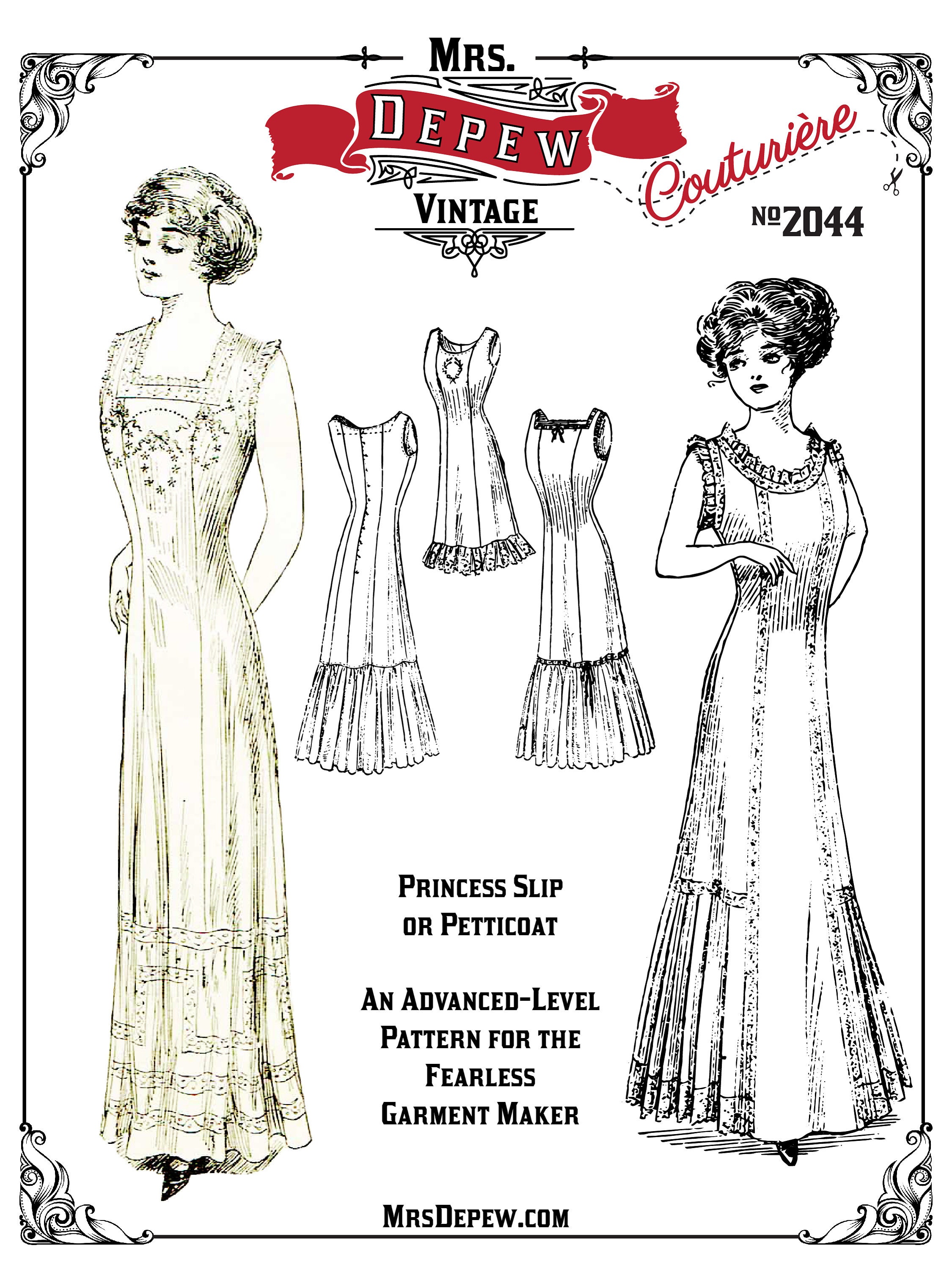 Vintage Sewing Pattern 1900s-1910s Edwardian Princess Slip and ...
