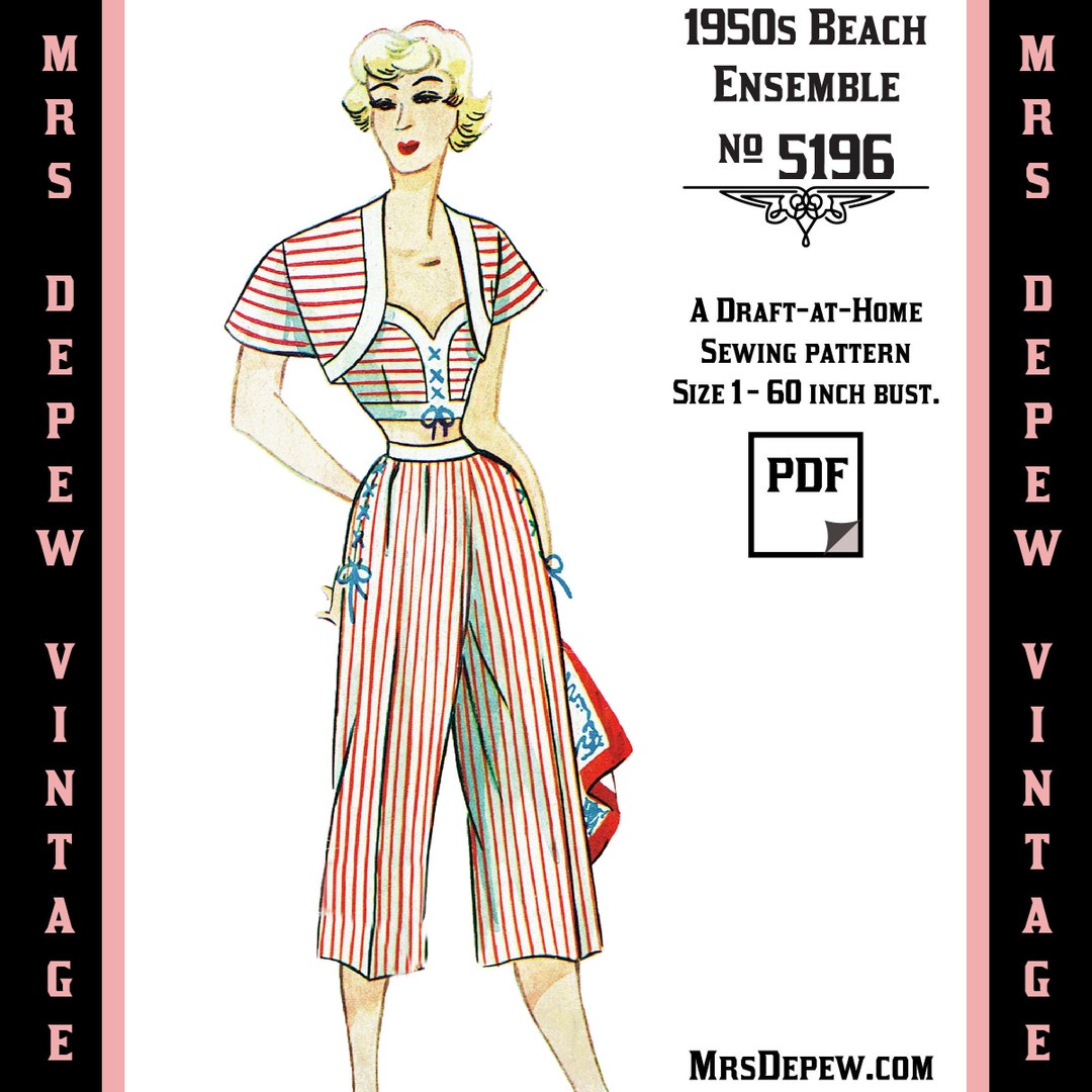 D-A-H Vintage Sewing Pattern Template & Scale Rulers 1950s Bra Top ...