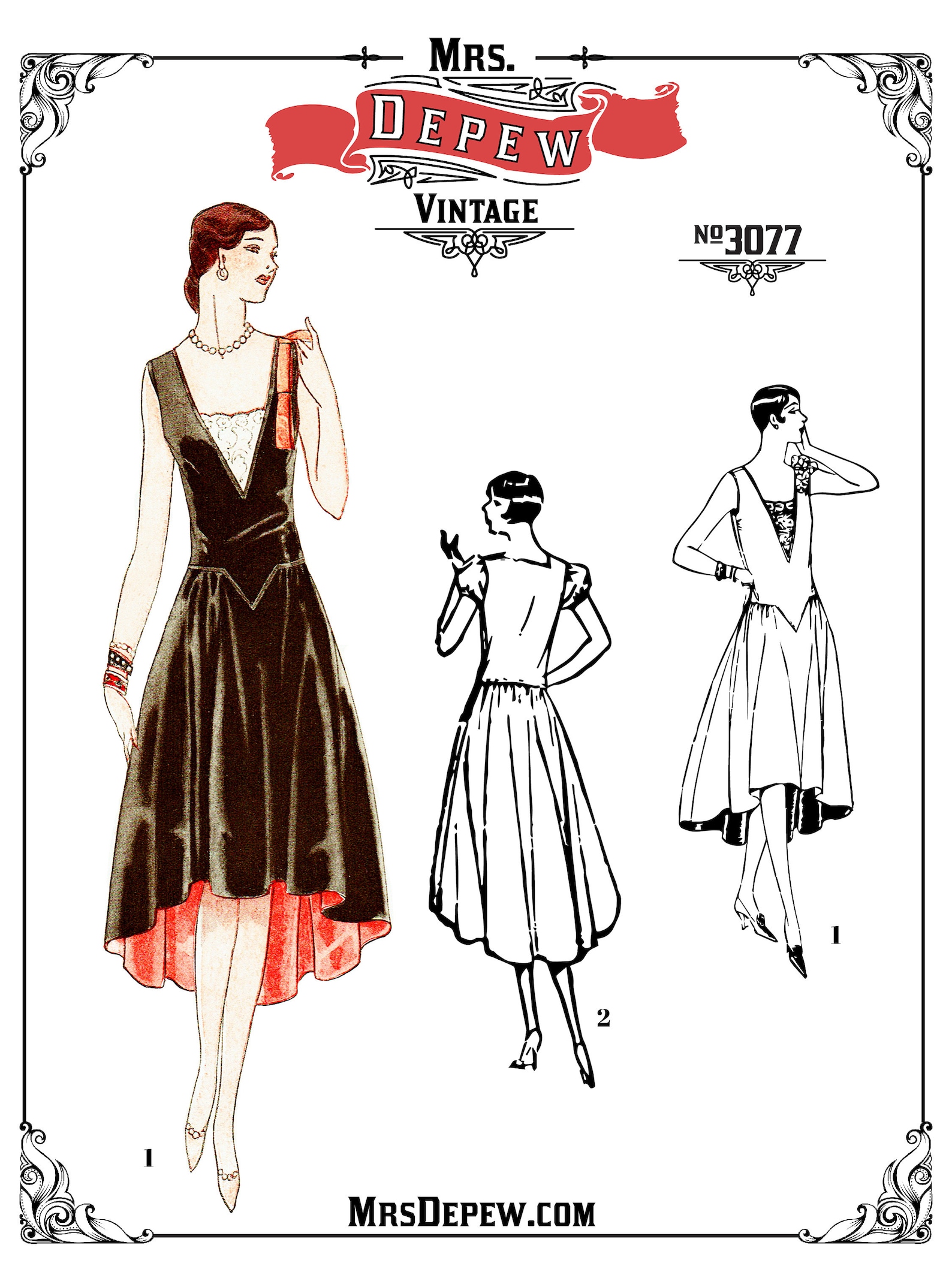 Vintage Sewing Pattern 32-48 Bust 1920s Robe De Style Drecoll Couture ...