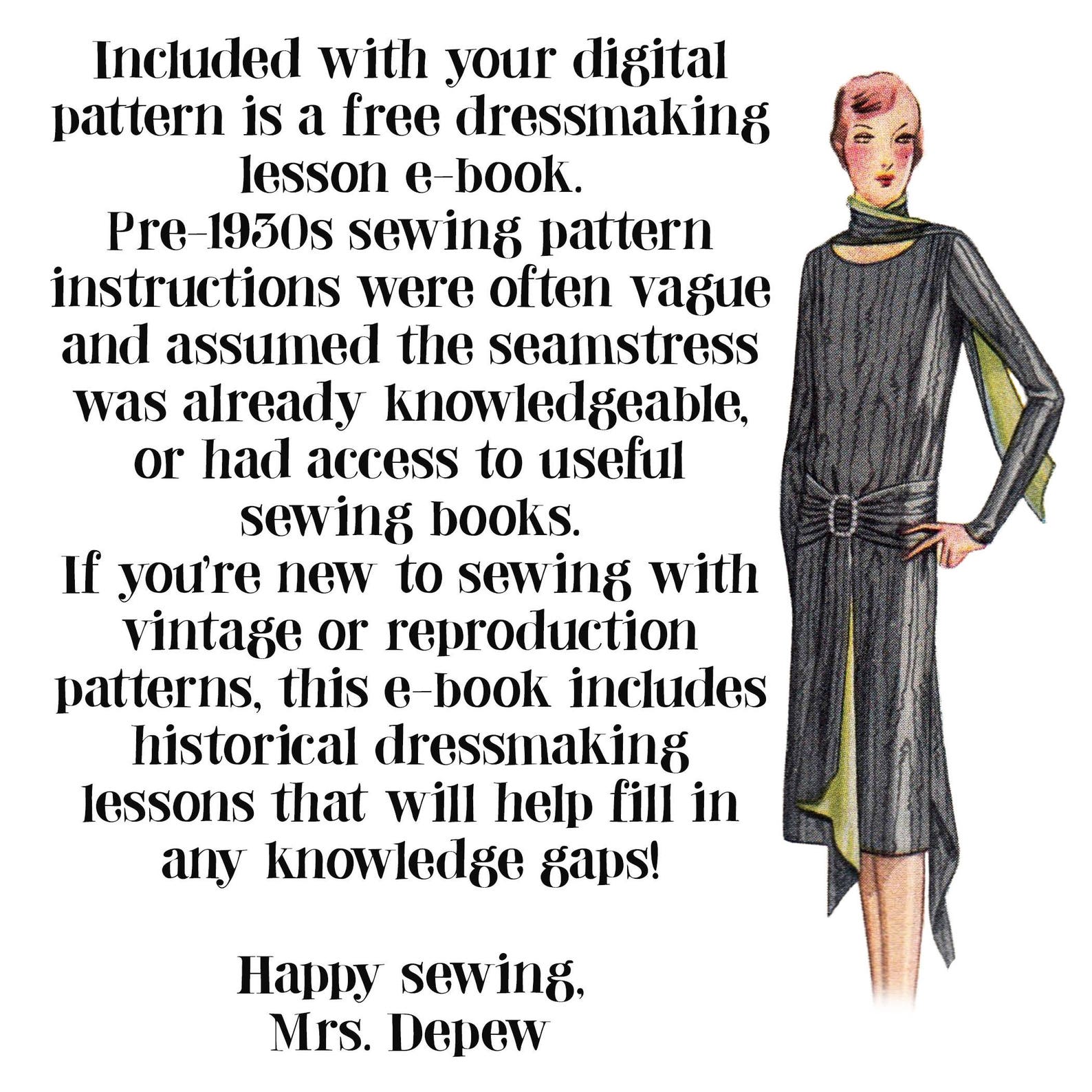 Vintage Sewing Pattern Instructions 1920s Flapper Easy Draped - Etsy