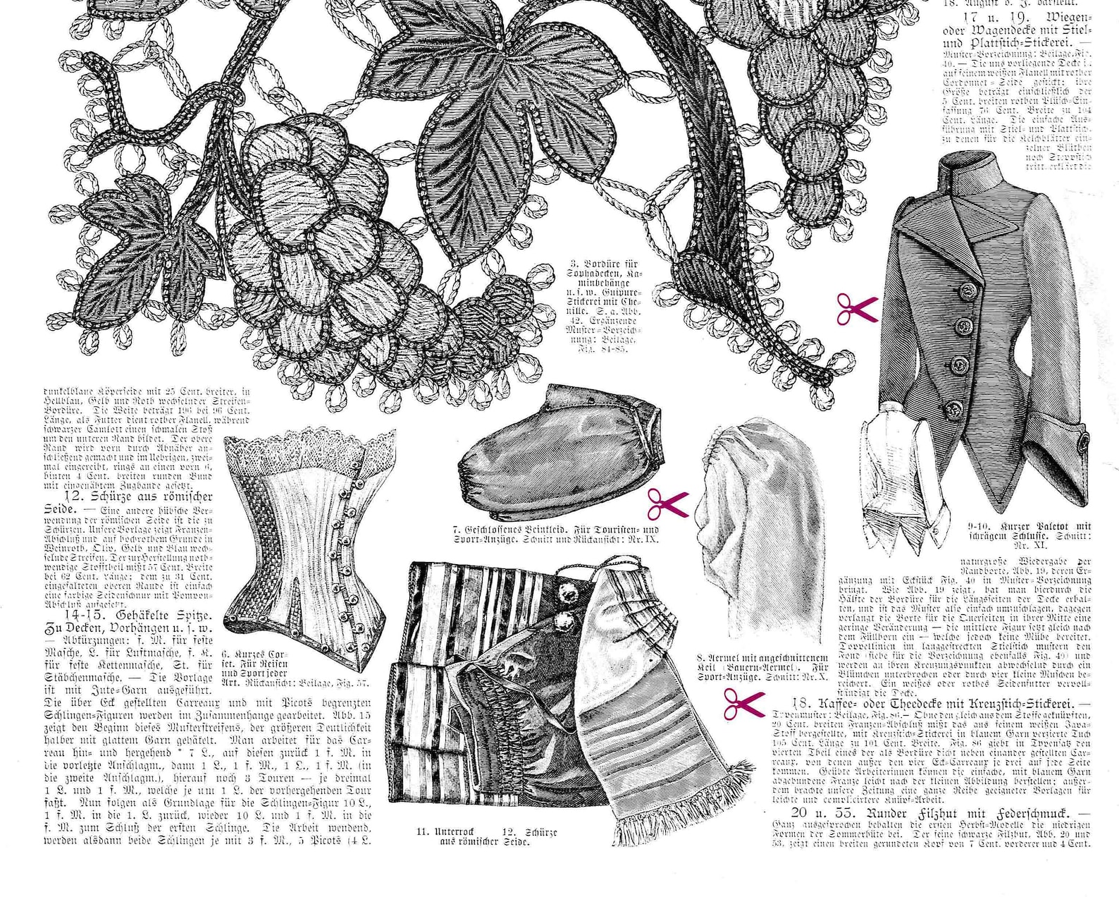 Vintage Victorian German Pattern Magazine 1889 Die Modenwelt - Etsy